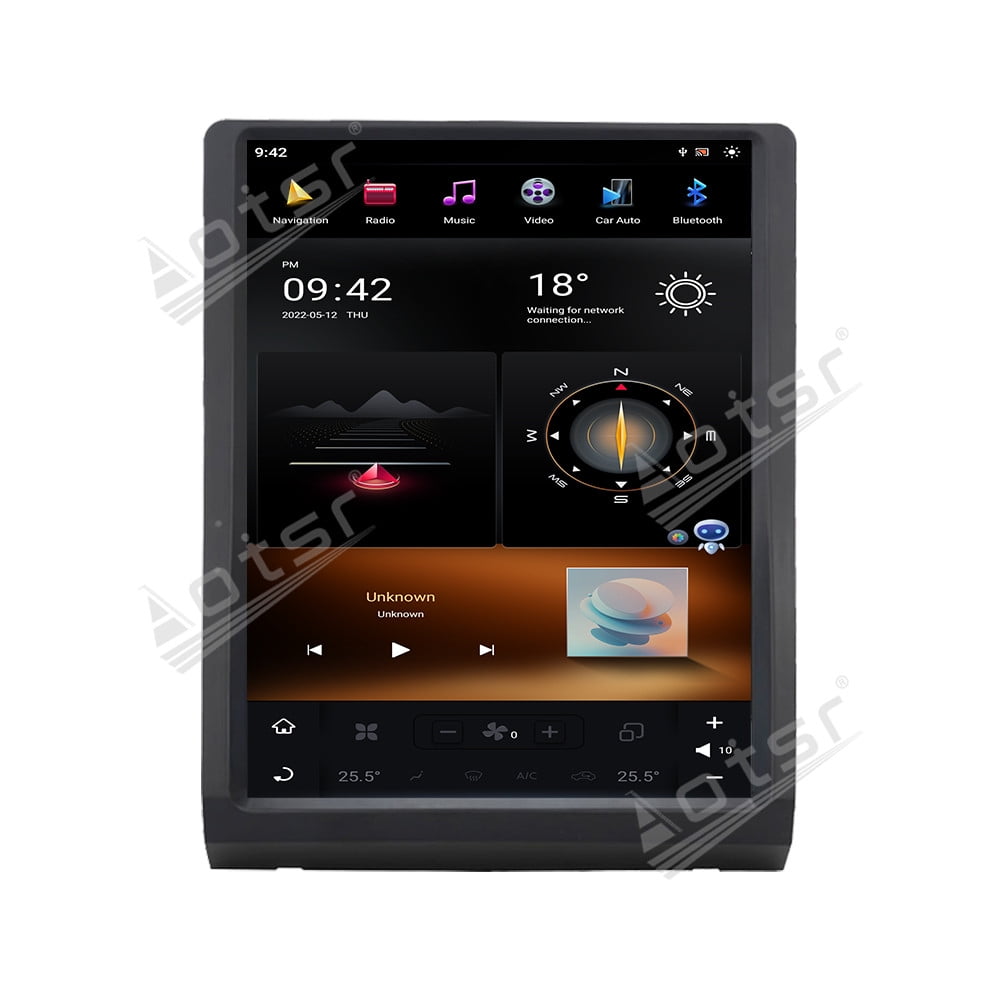 Aotsr 13 inch Tesla style screen car radio player for Toyota Land ...
