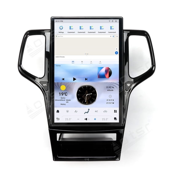ZWNAV Android 14.4 inch GPS Navigation Multimedia Player Radio for Jeep ...