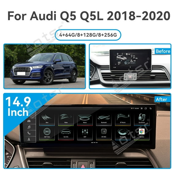 Aotsr 14.9 inch Android13.0 Screen For Audi Q5/Q5L 2018-2020 Car GPS Navigation Radio Multimedia ...