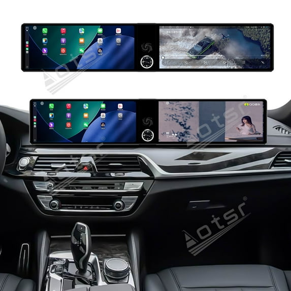 Aotsr Dual 12.3 inch Screen Carplay Android 14 Car GPS Navigation for ...