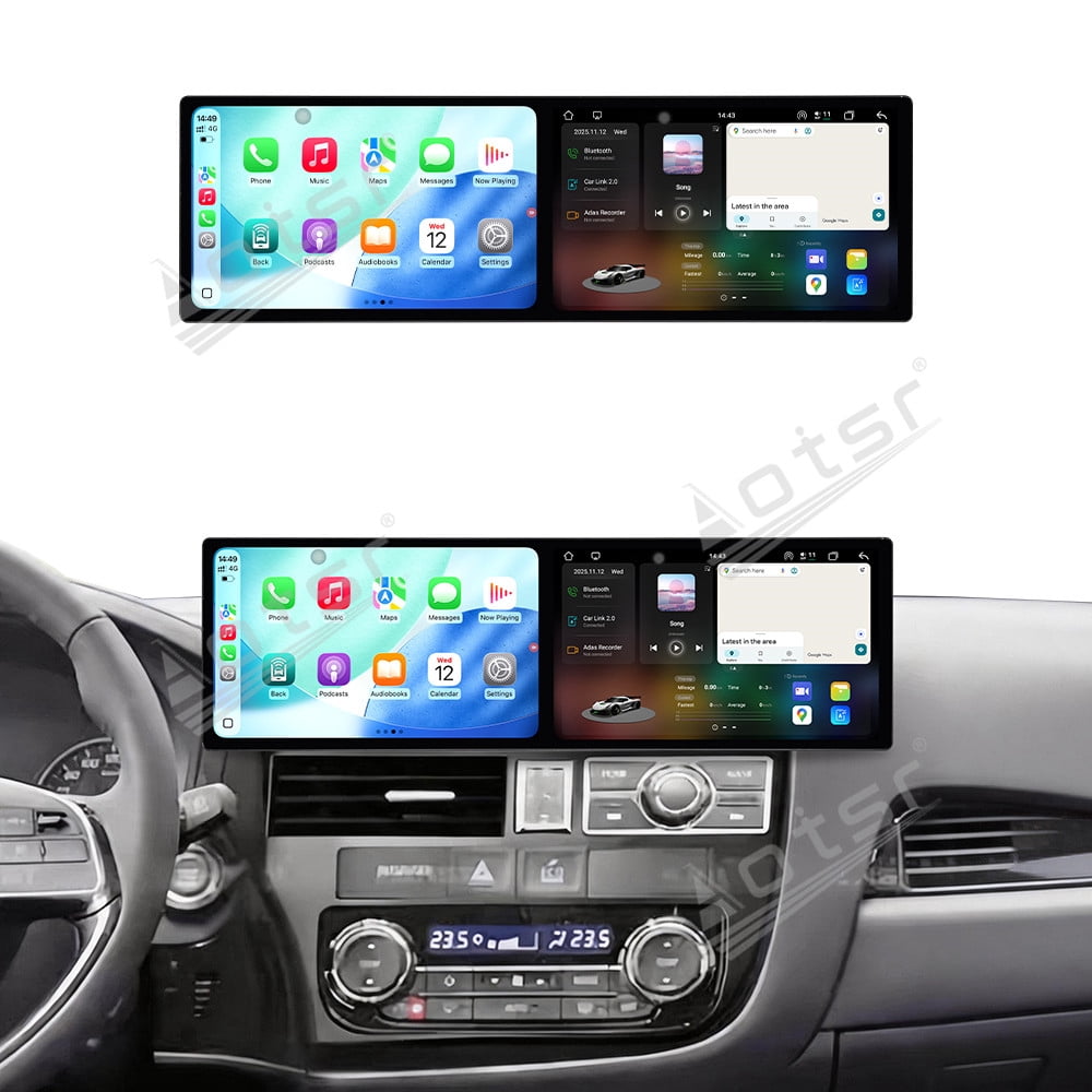 Aotsr Dual 9.1 inch Screen Car Radio For Mitsubishi Outlander 2014-2022 ...