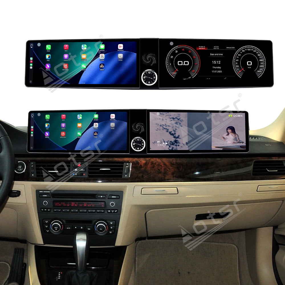 Aotsr Dual Screen Android14 ID9 Car Radio Carplay Screen for BMW 3 ...