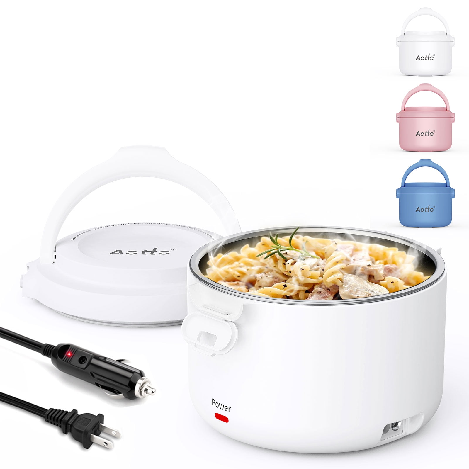 Aotto Electric Lunch Box, 32 oz Portable Food Warmer for Adults, 3-in-1 ...