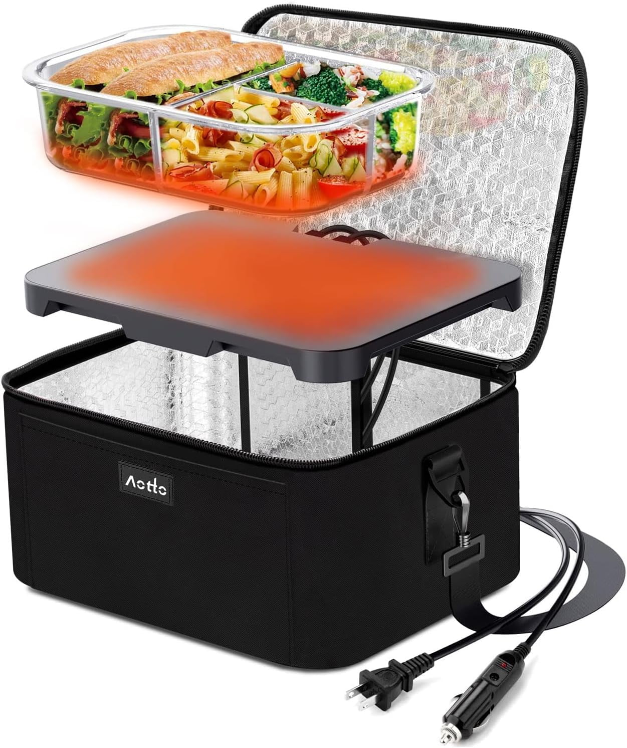 Aotto Portable Oven, Food Warmer Electric Heated Lunch Box, 3-in-1 ...