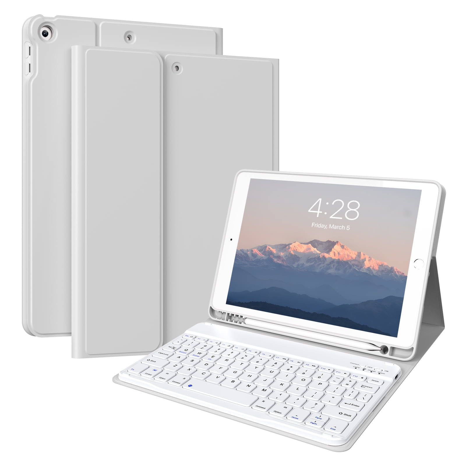 Aoub Bluetooth Keyboard Case for iPad 10.2 inch (2021/2020/2019), 9th ...