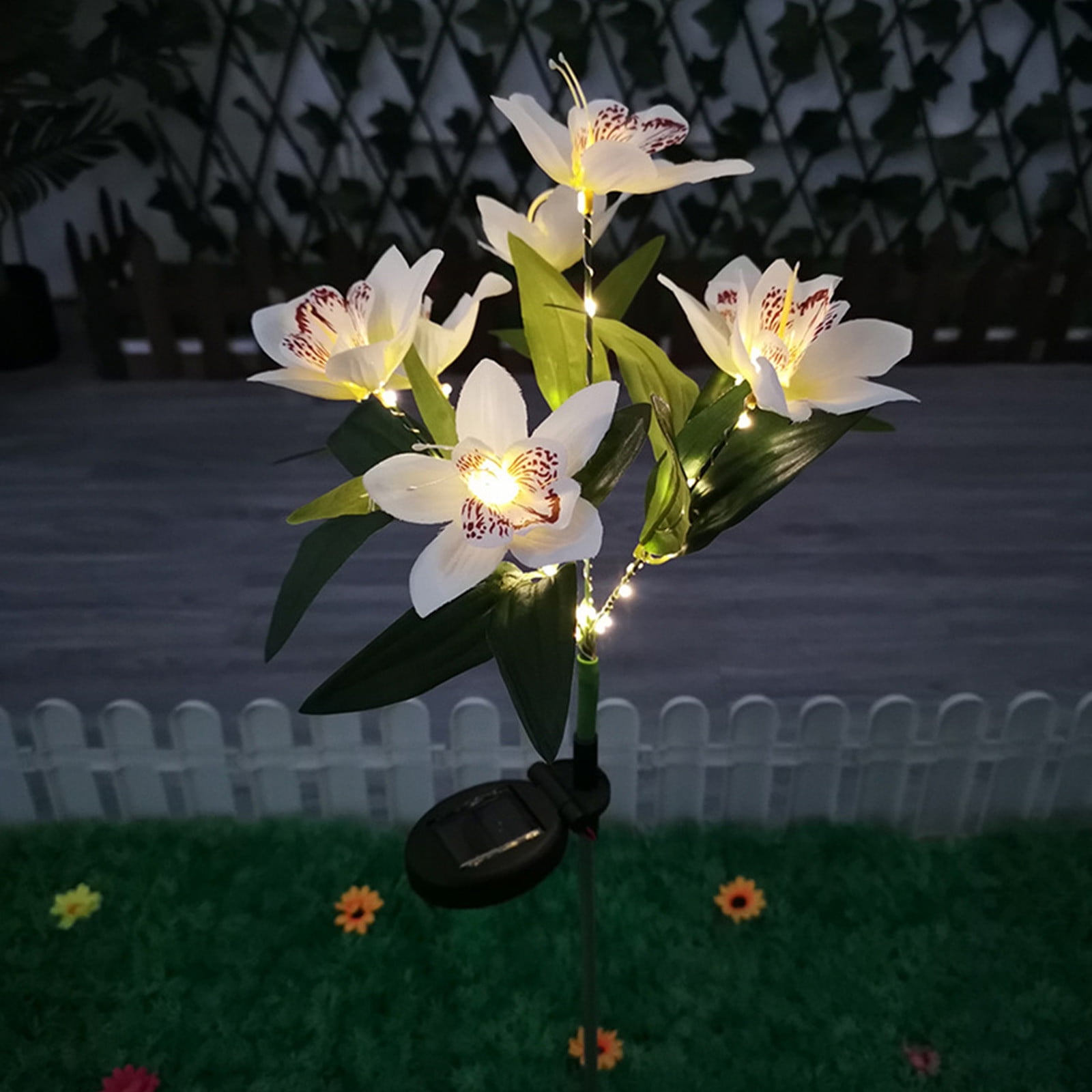 "VtModv Solar Flower Lights Outdoor, LED Stake Lights Auto On/Off ...