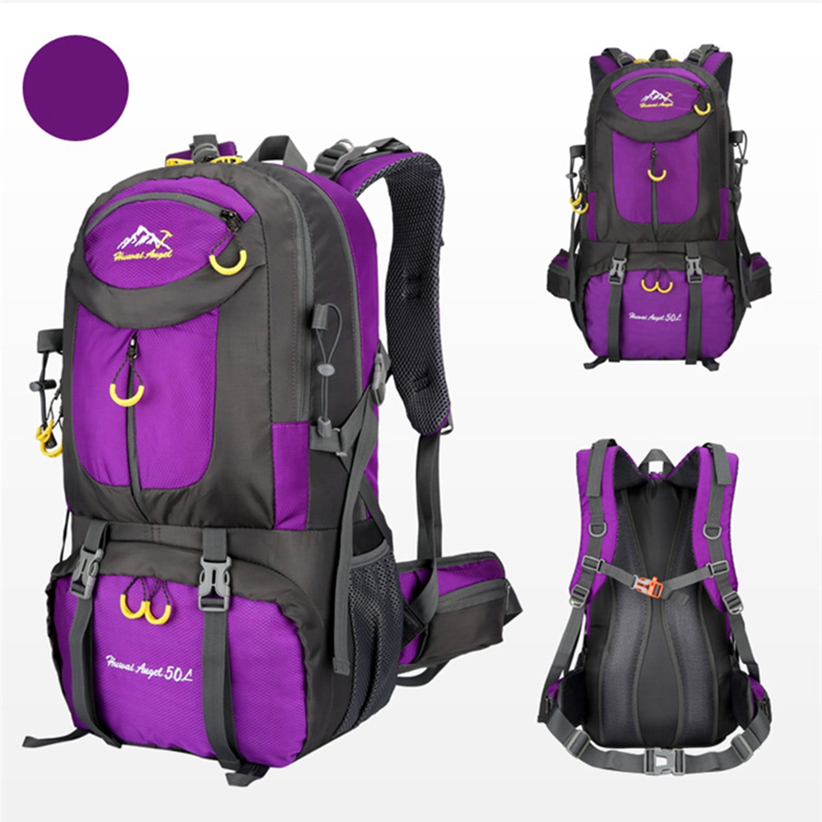 Aoujea Travel Essentials 50L Hiking Backpack, Waterproof Camping ...