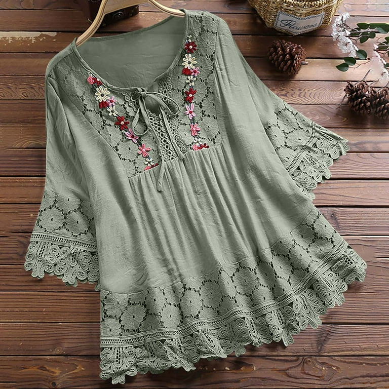 Aoujea Women's Plus Size Tops Short Sleeve Shirts Lace Aoujea Women's Plus Size Tops Short Sleeve Shirts Lace