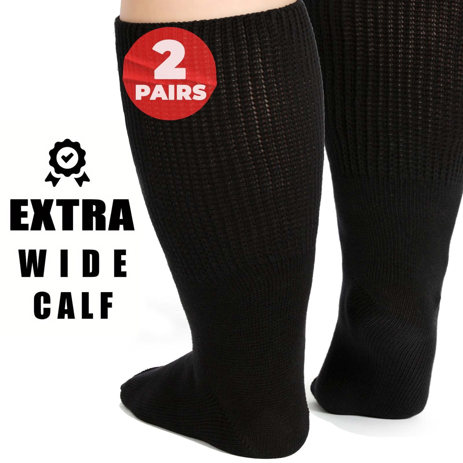 AOUNQ Extra Wide Diabetic Socks for Swollen Feet and Legs, Supports ...