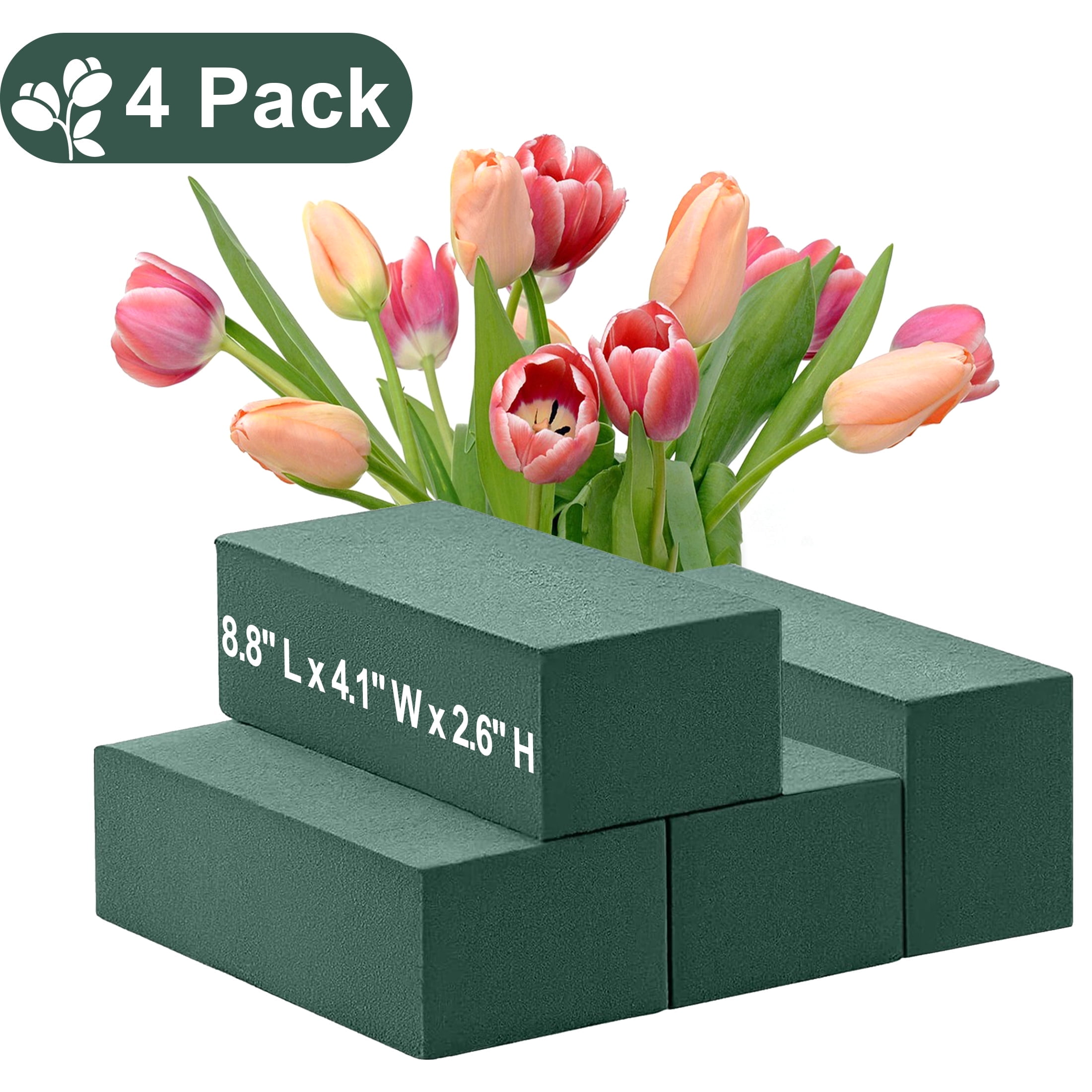 Aovky Floral Foam Blocks, 4 pack Each 8.8” L x 4.1” W x 2.6” H Wet ...