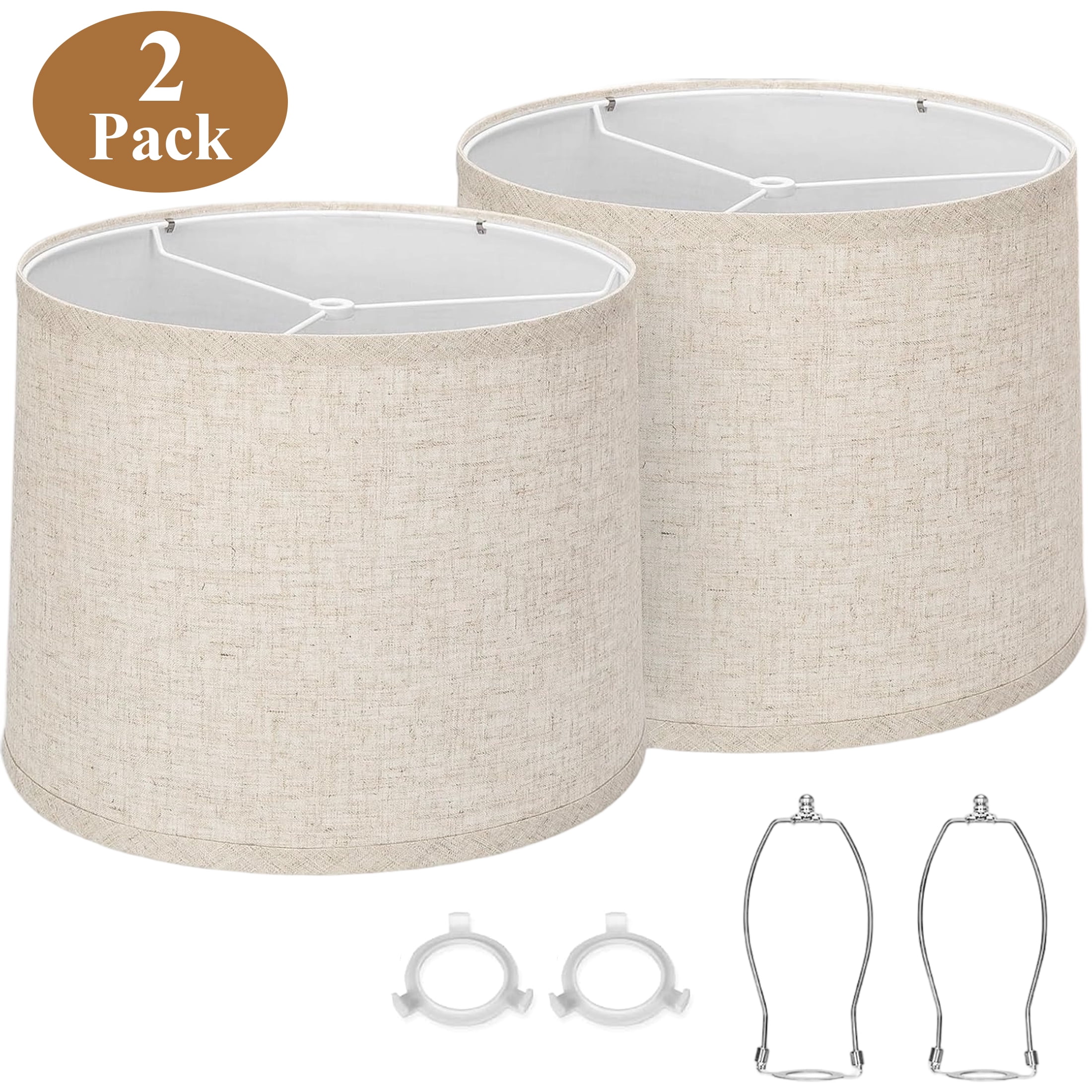 Aovky Lamp Shades Set of 2, Drum Lampshades 11.6" Top x 12.6" Bottom x ...