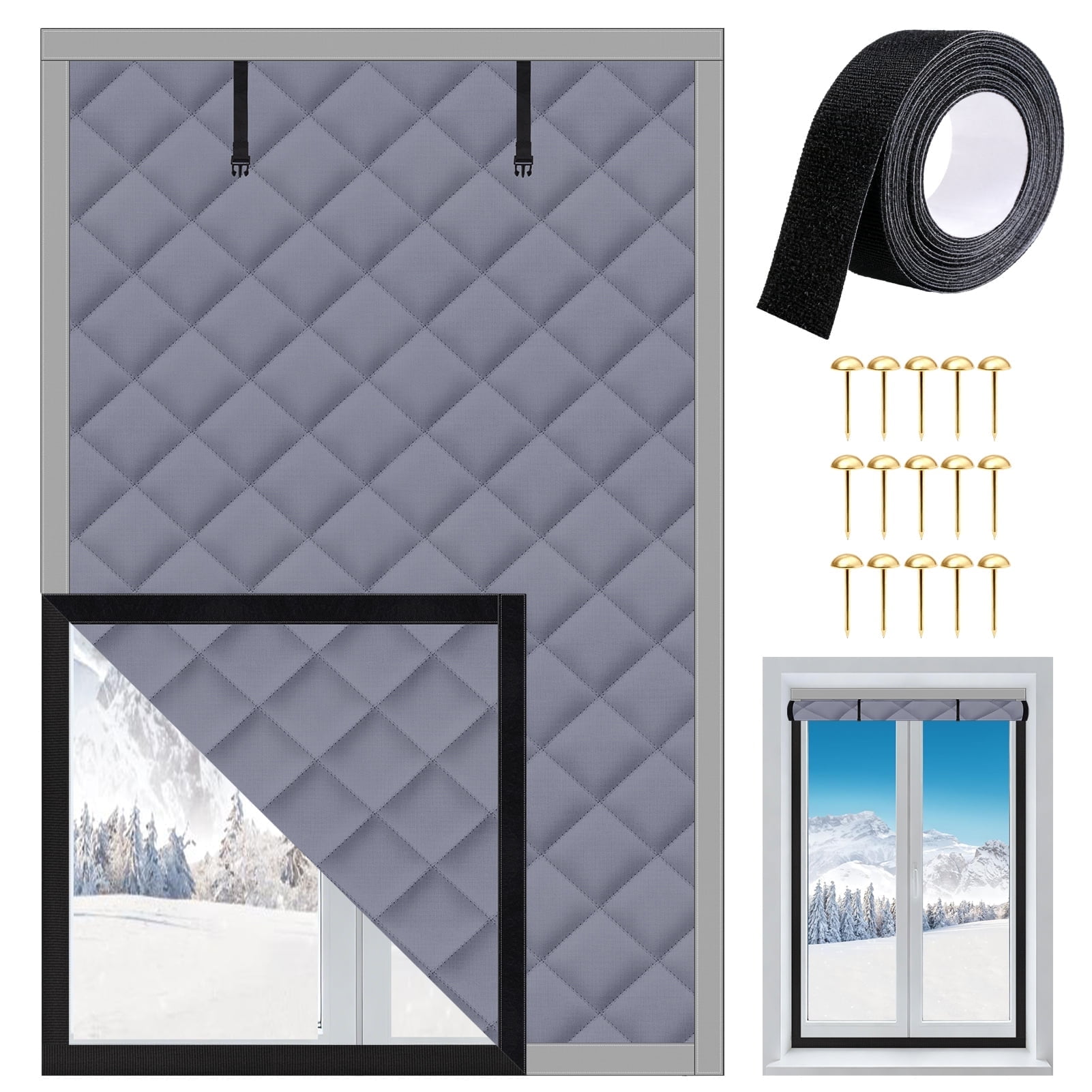 Aovky Thermal Insulated Window Cover for Winter, 36 x 60 inch 3-Layer ...