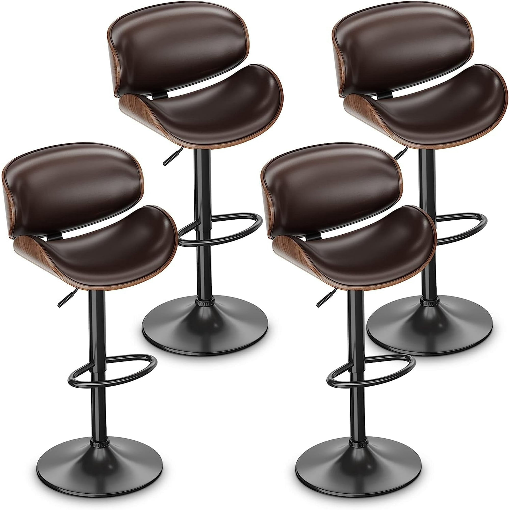 Aowos Bar Stools Modern Adjustable Swivel Barstools, Armless Kitchen ...