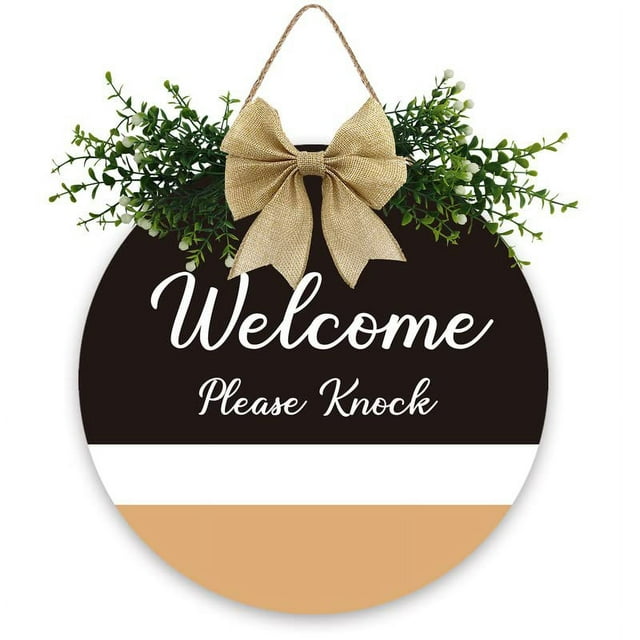 Aowotu Welcome Please Knock EC36 Sign, Wooden Conference Sign Office ...
