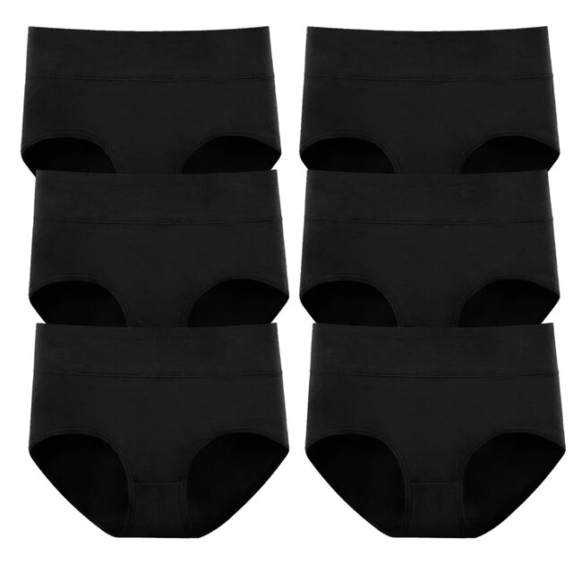 Aoxiang L-5XL Women‘s High Waisted Cotton Briefs Ladies Underwear ...