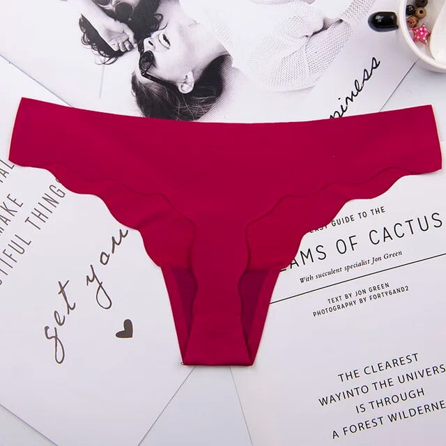 Aoxiang Women Panties Underwear Ultra Thin Viscose Seamless Briefs Ruffles Lingerie Sexy Super