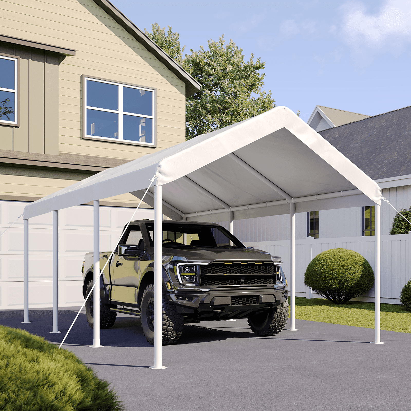 Aoxun 10x20 FT Heavy-Duty Portable Carport, Outdoor Car Canopy Shelter ...