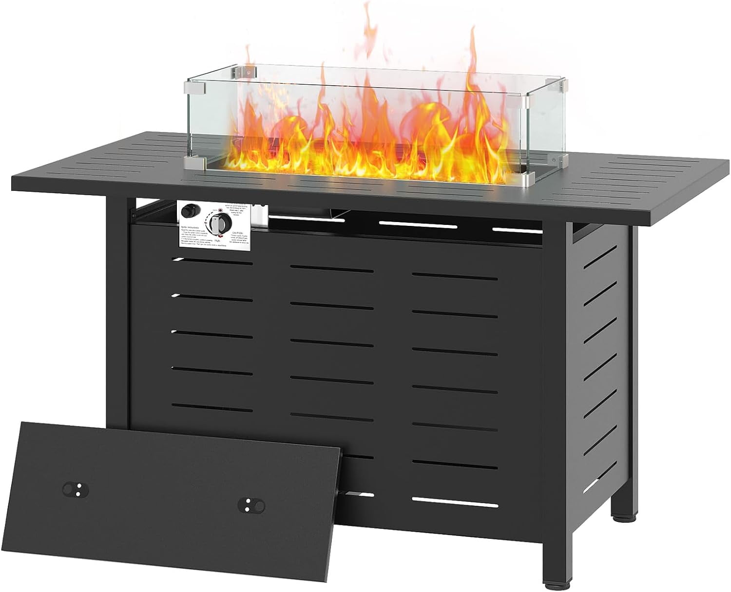 Aoxun 44 Inch Propane Fire Pit 50,000 BTU Outdoor Gas Fire Table with ...