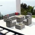 Aoxun 8-Piece Outdoor Patio Furniture Set with Fire Pit Table, All ...
