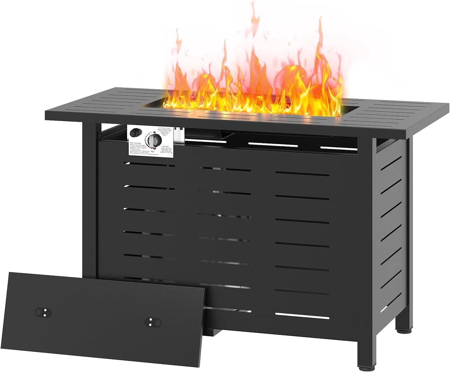 Aoxun Propane Fire Pit Table, Outdoor Gas Fire Table with Waterproof ...