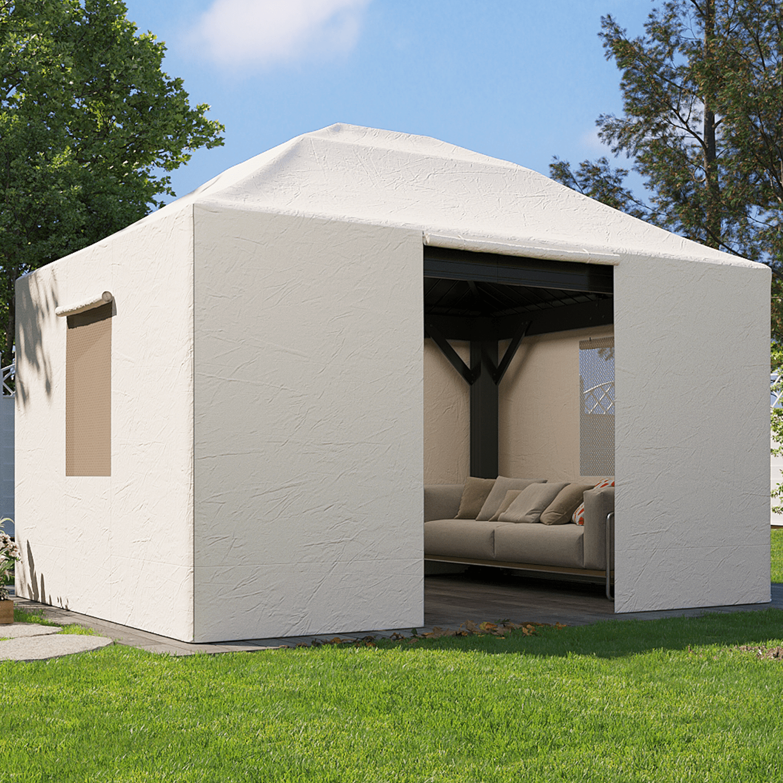 Aoxun Winter Cover 10' x 12' for Hardtop Gazebos,Outdoor Gazebo Cover ...