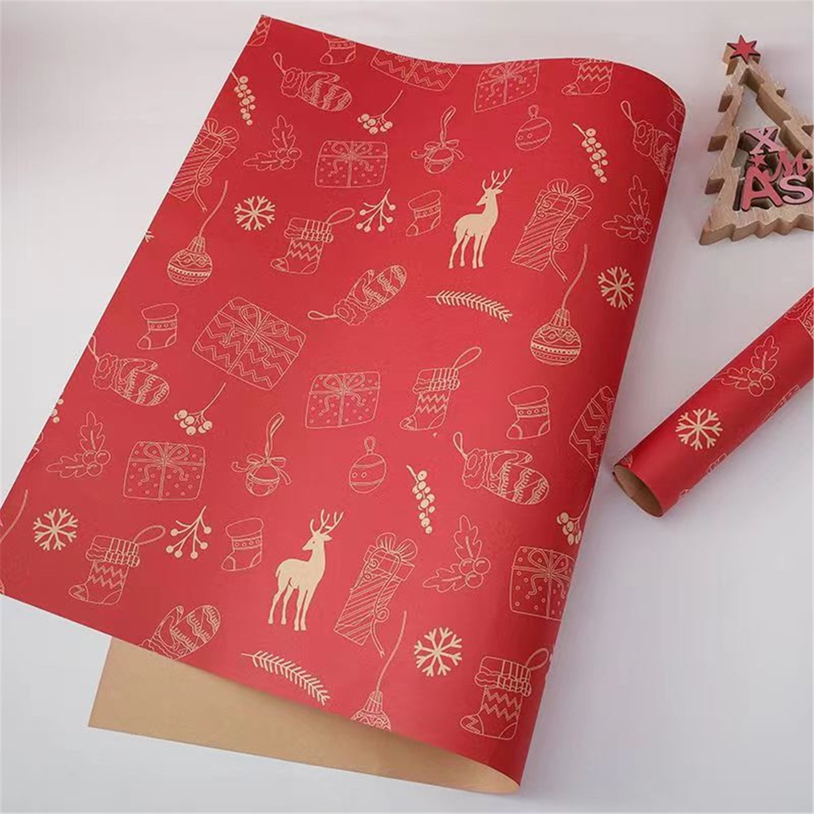 Aoyunhp 5Pcs Wrapping Paper,Christmas Wrapping Paper - Traditional ...