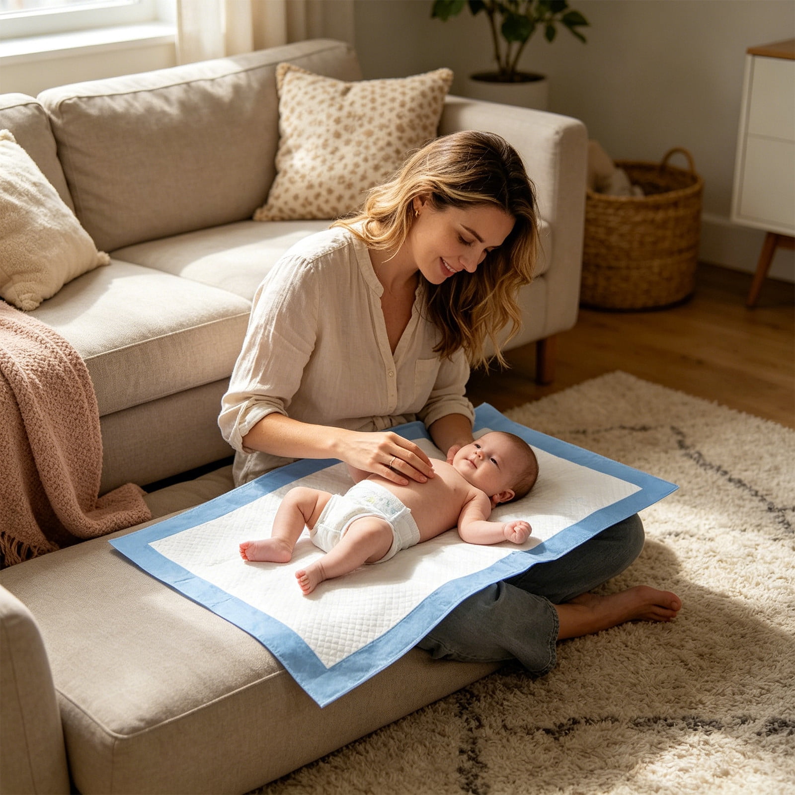 Aoznliie Disposable Underpads, Large Heavy Duty Incontinence Bed Pads ...