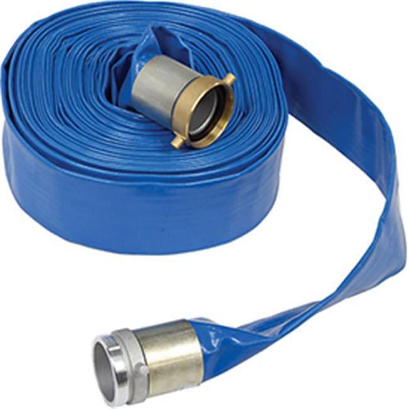 Apache 3 in. x 100 ft. PVC Lay Flat Discharge Hose with M x F Aluminum ...