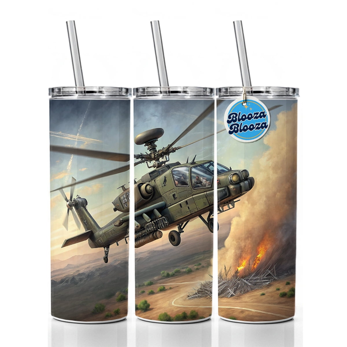 Apache AH-64 Attack Helicopter US Army 20oz Insulated Water Bottle ...