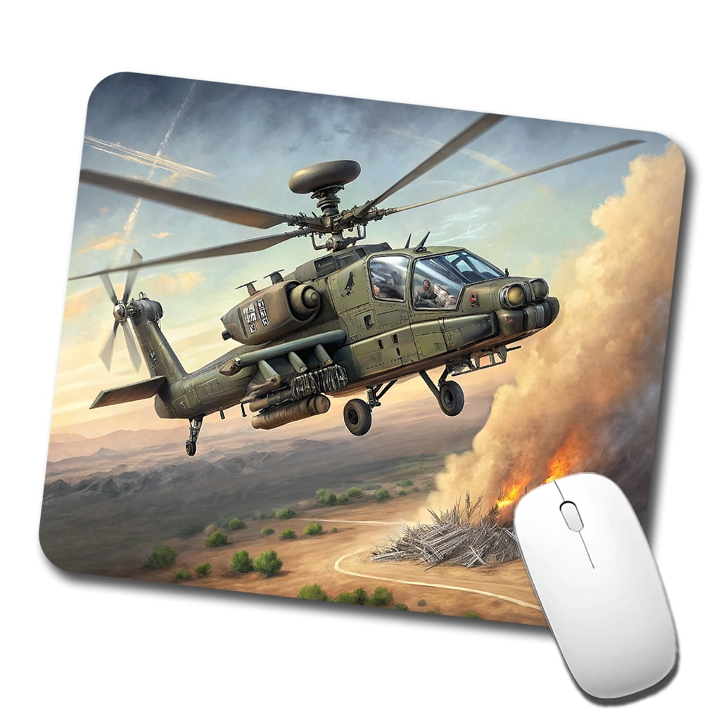 Apache AH-64 Attack Helicopter US Army Mouse Pad Low Profile Gaming Mat ...