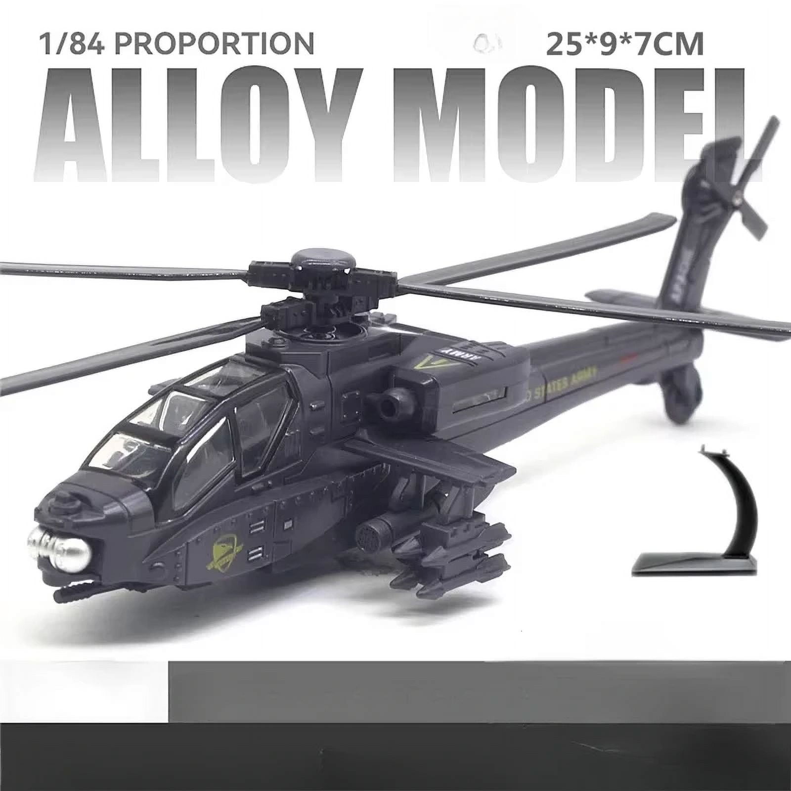 Apache Armed Helicopter Alloy Diecast Airplane Model Toy Simulation ...