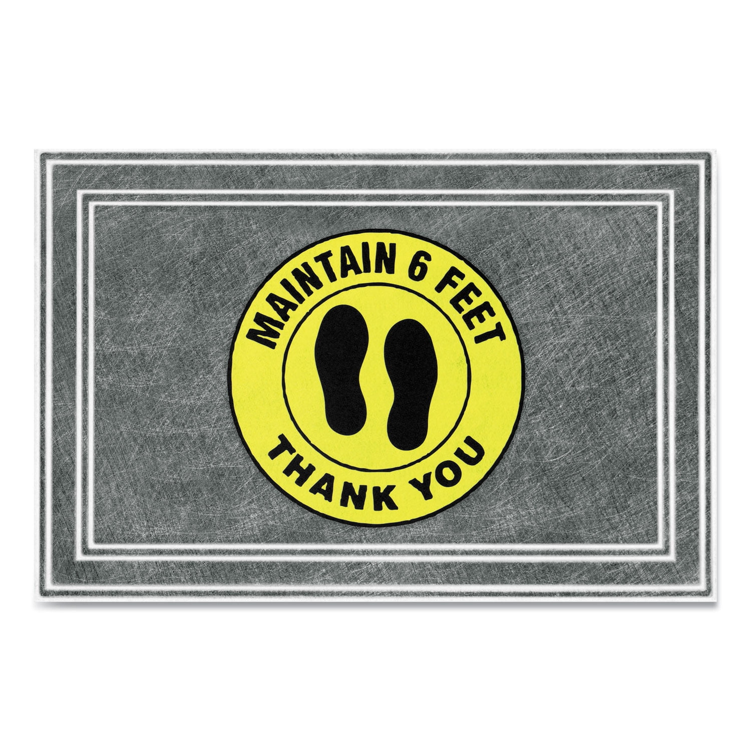 Apache Mills Floor Mats Charcoal/YE Maintain 6 Feet Thank You ...
