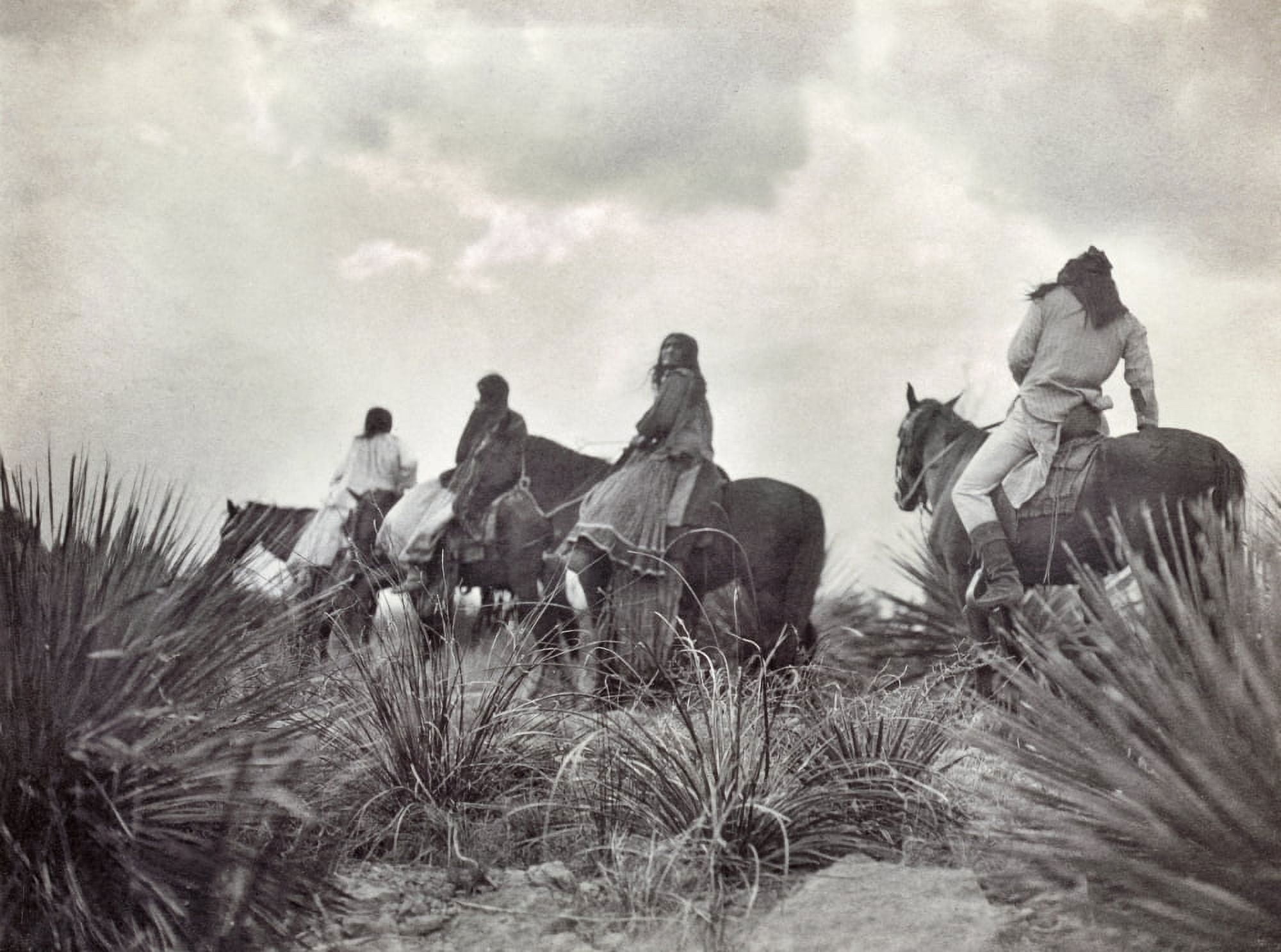 Apache On Horseback, C1906. /N'Before The Storm.' A Group Of Apache Men ...