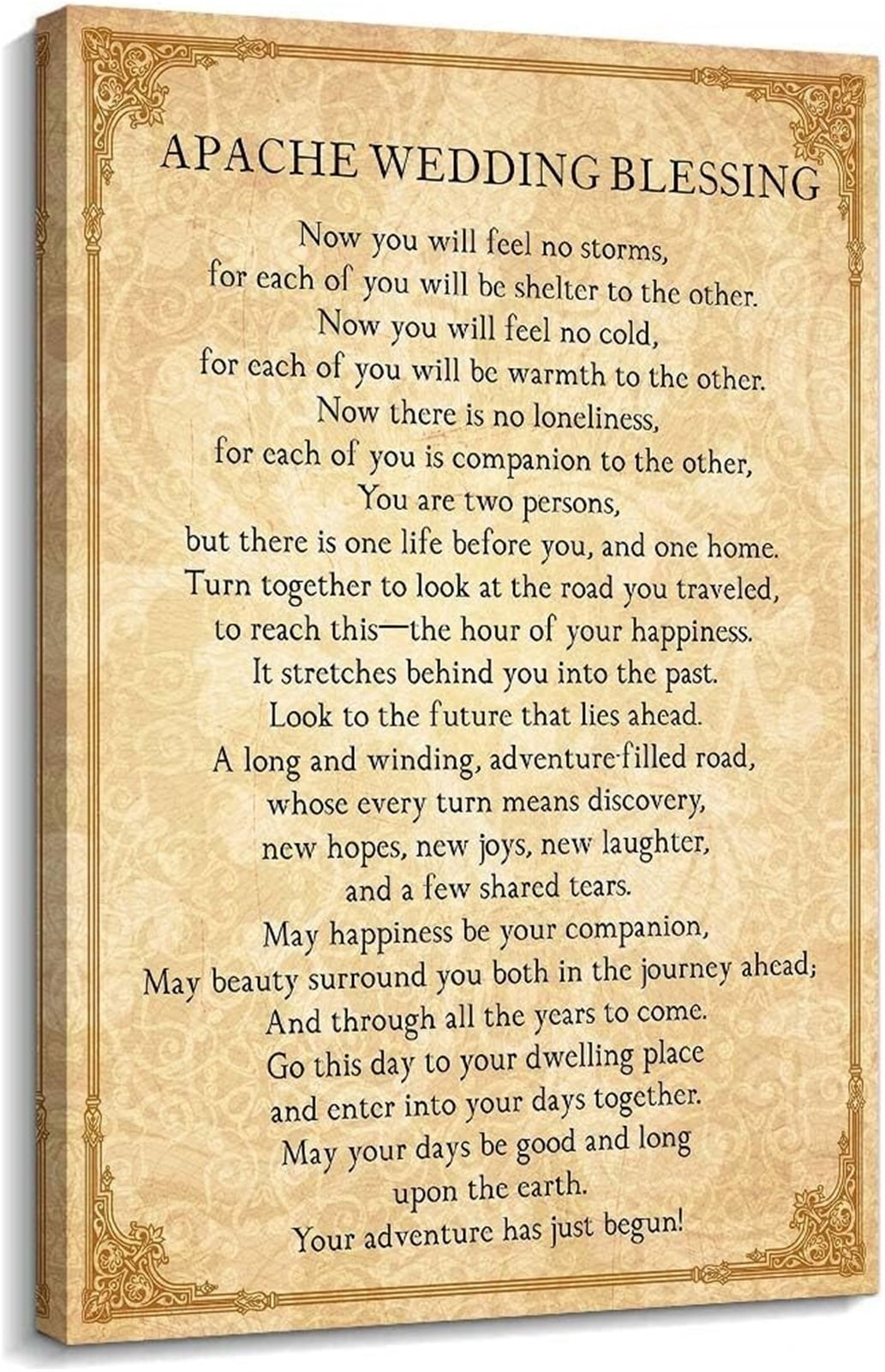 Apache Wedding Blessing Now Don't Feel The Storm Poem Wall Art poster ...