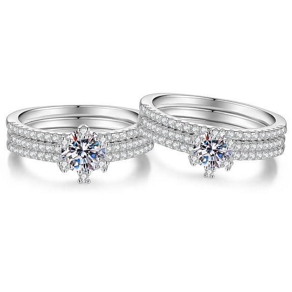 Apaison 925 Sterling Silver Sparkling 0.5ct&1 Carat Moissanite Women ...