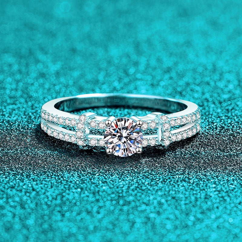 Apaison D Color VVS1 Sparkling Moissanite 925 Sterling Silver Rings for ...