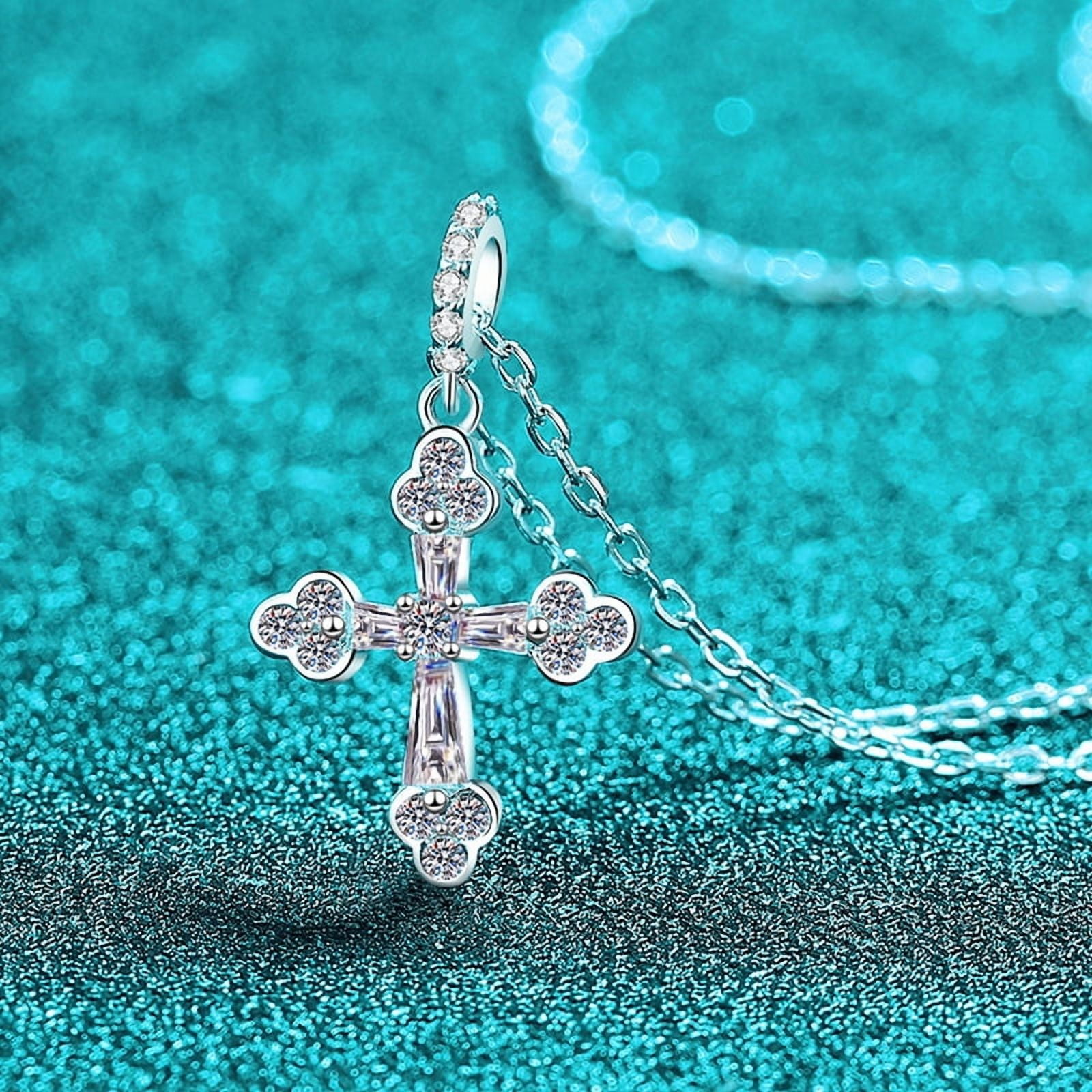 Apaison Delicate Moissanite Women 925 Sterling Silver Necklace Pendant ...