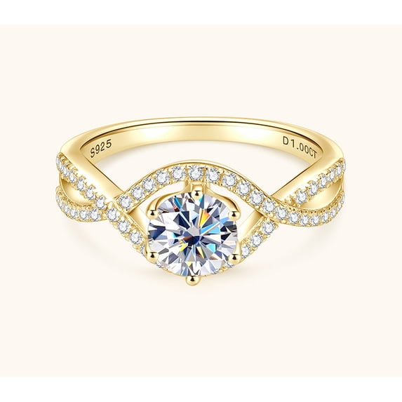 Apaison Luxury 1 Carat Moissanite Women 925 Sterling Silver Ring ...