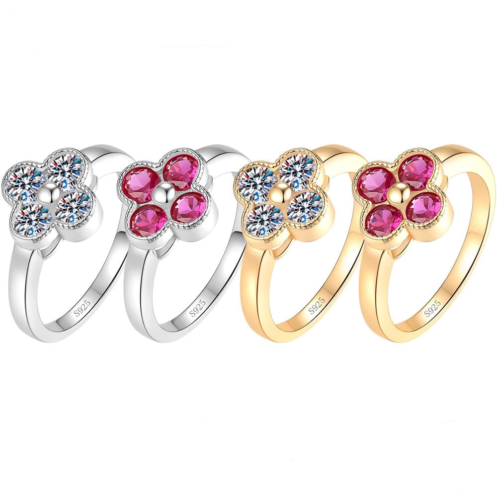 Apaison Luxury Full Moissanites Gold Plated Rings for Women - Wedding ...