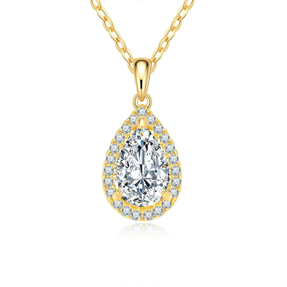 Apaison Luxury Sparkling 1 Carat Moissanite Necklace Pendants for Women ...