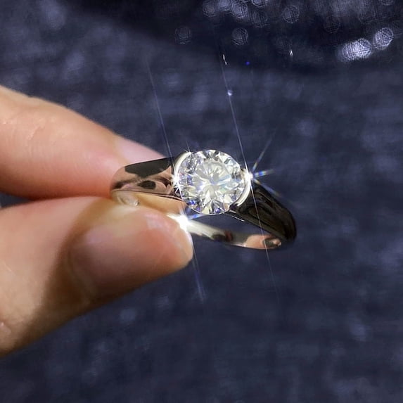 Apaison Single 1CT&2 Carat Moissanite Women Ring - Wedding Engagement ...