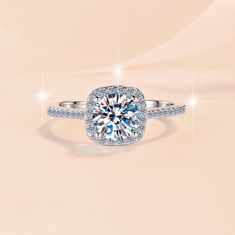 Apaison Sparkling 0.5CT&1CT&2 Carat Moissanite Women Ring - Bridal ...