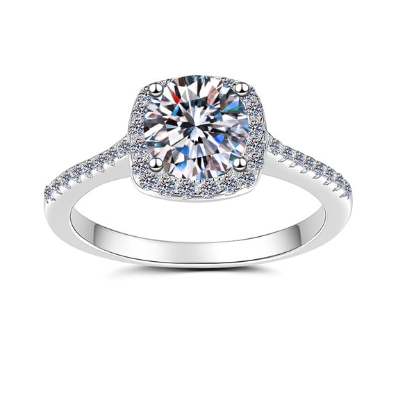 Apaison Sparkling 0.5CT&1CT&2 Carat Moissanite Women Ring - Bridal ...