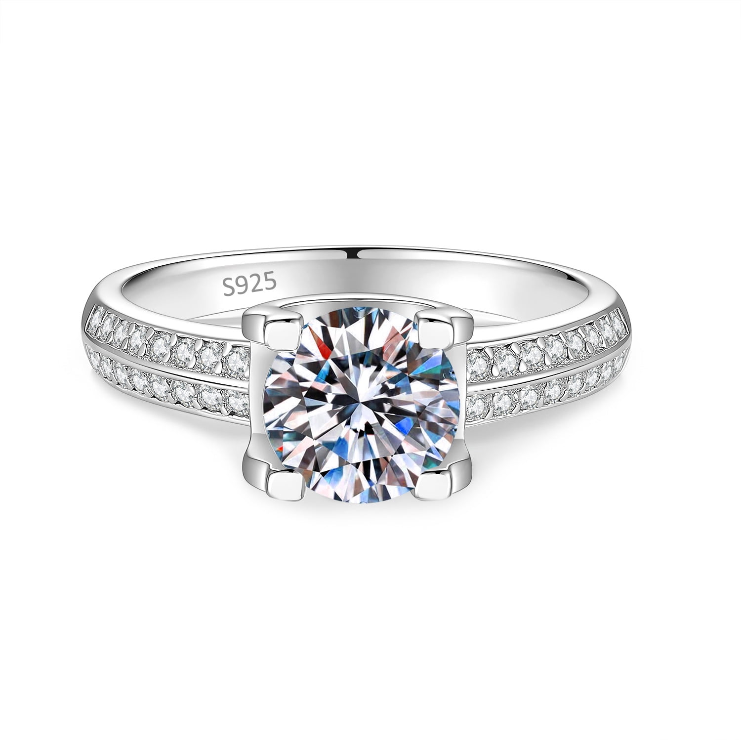 Apaison Sparkling 1 Carat Moissanites Women Ring - Bridal Wedding ...