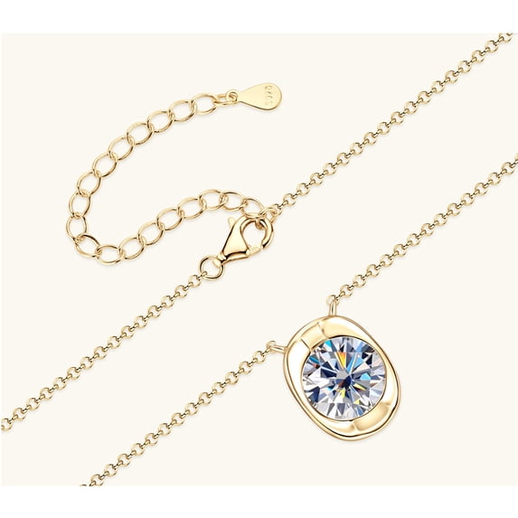 Apaison Sparkling 2 Carat Moissanite Women Adjustable Necklace Pendant ...