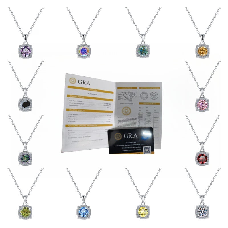 Apaison Sparkling Multicolor 1CT&2 Carat Moissanite Women's Pendant ...
