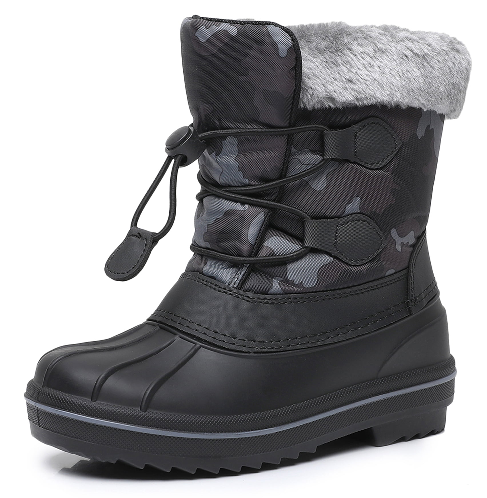 Apakowa Boys Girls Snow Boots Outdoor Slip Resistant Insulated ...