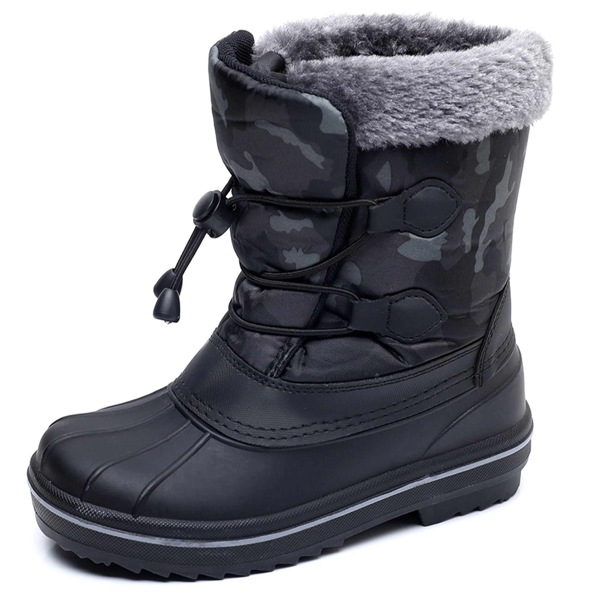 Apakowa Boys Girls Snow Boots Outdoor Slip Resistant Insulated ...
