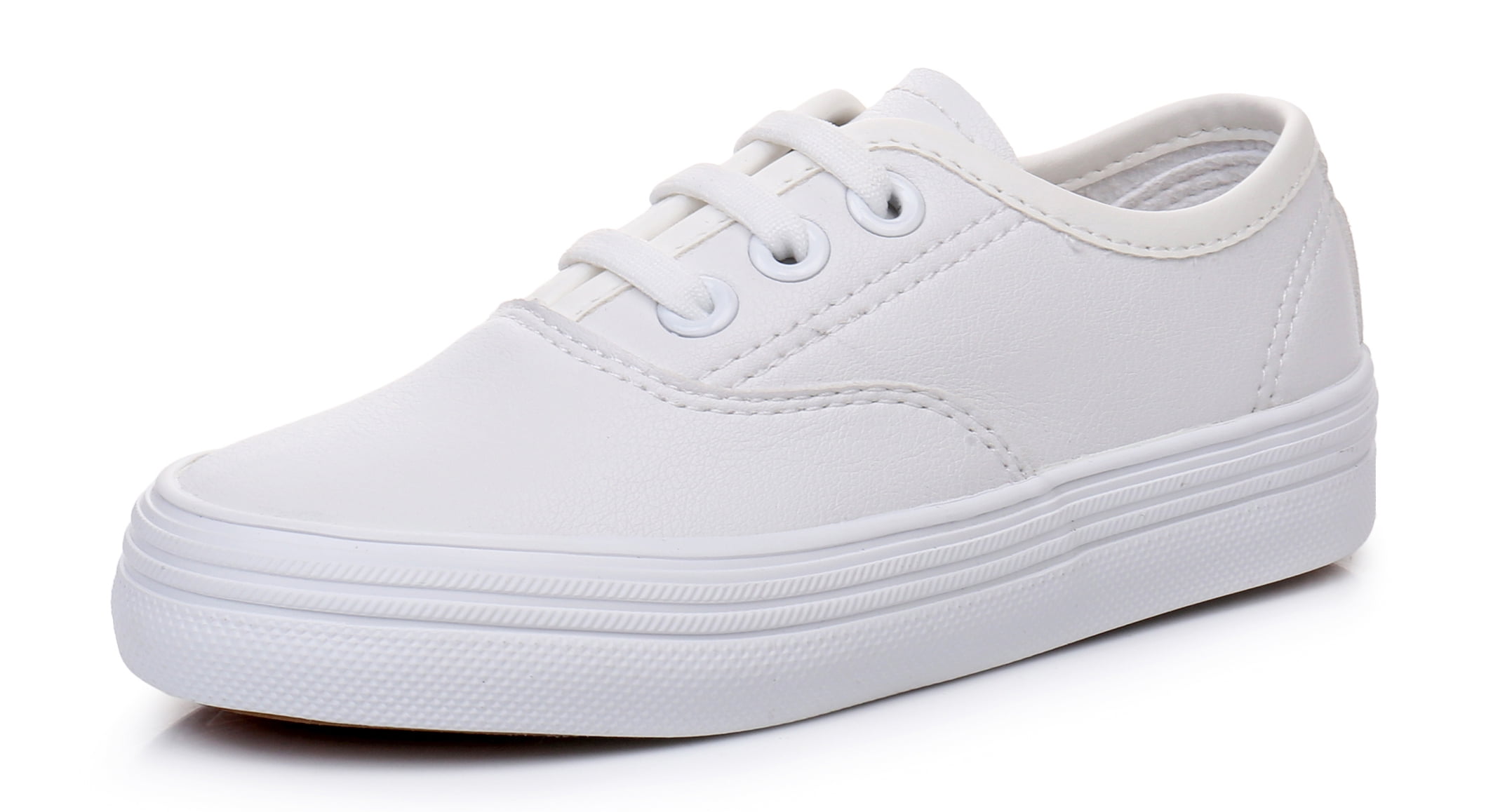 Apakowa Boys Girls White Casual lightweight Shoes Classic Sneakers ...