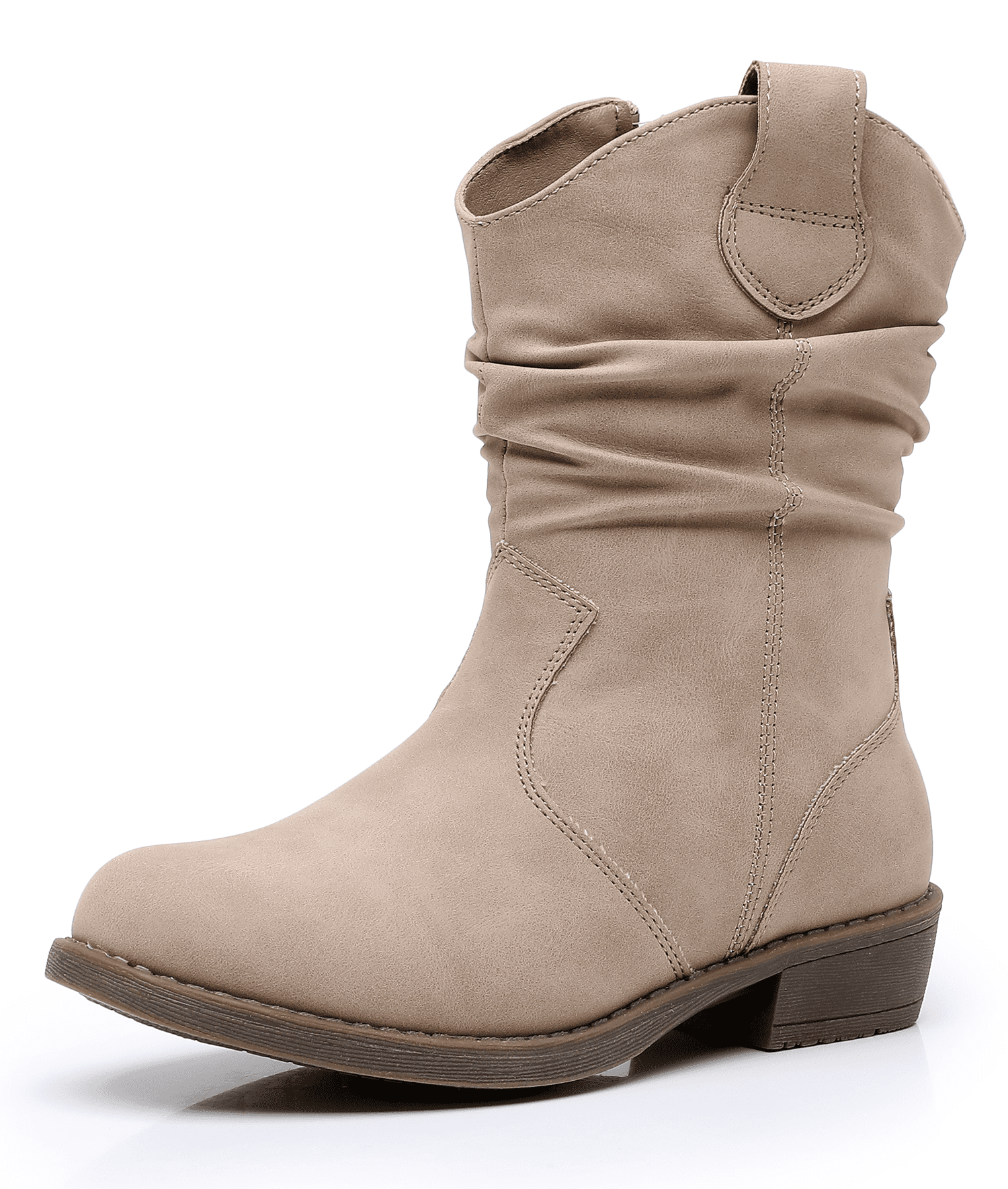 Apakowa Girls Cowgirls Boots Girls Cuff Fold Western Cowboys Boots With ...